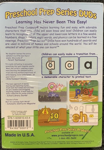 Preschool Prep Series Collection 10 DVD Boxed Set Letters Numbers ...