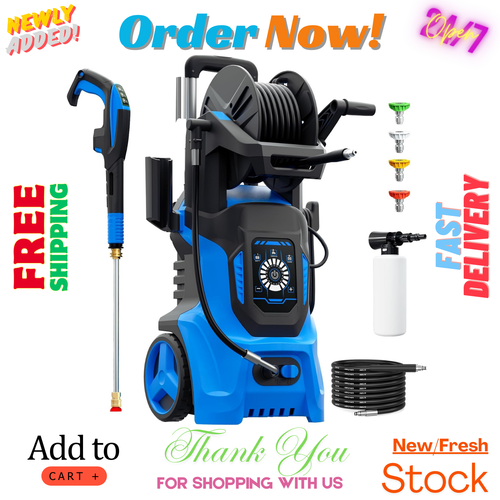 Electric Pressure Washer 4500 PSI Max 3.2 GPM,Power Washer with RC ...
