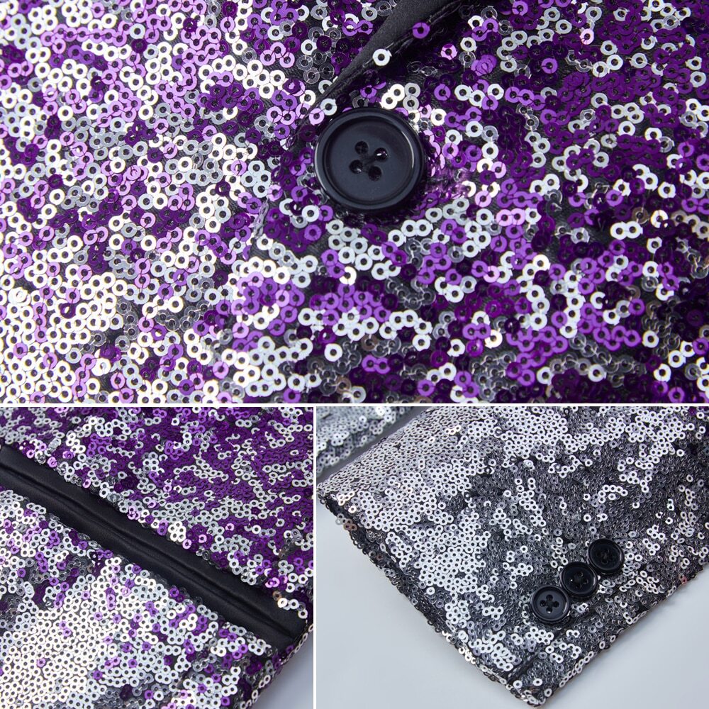 Children's Gradient Sequin Suit Boys Catwalk Sequins Host Stage Model ...