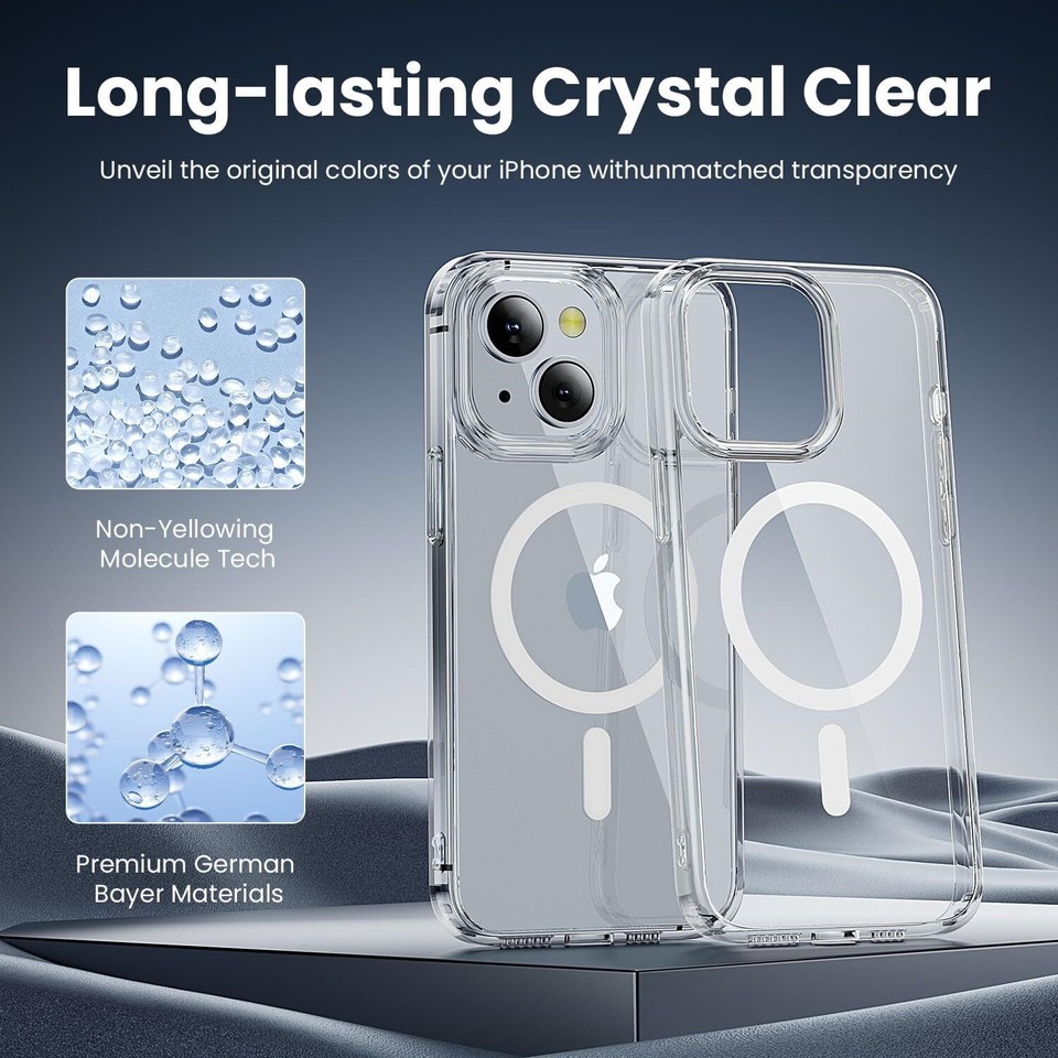For Apple iPhone 17 16 15 14 13 12 Pro Max/Plus/Pro/Air Clear Case Mag ...