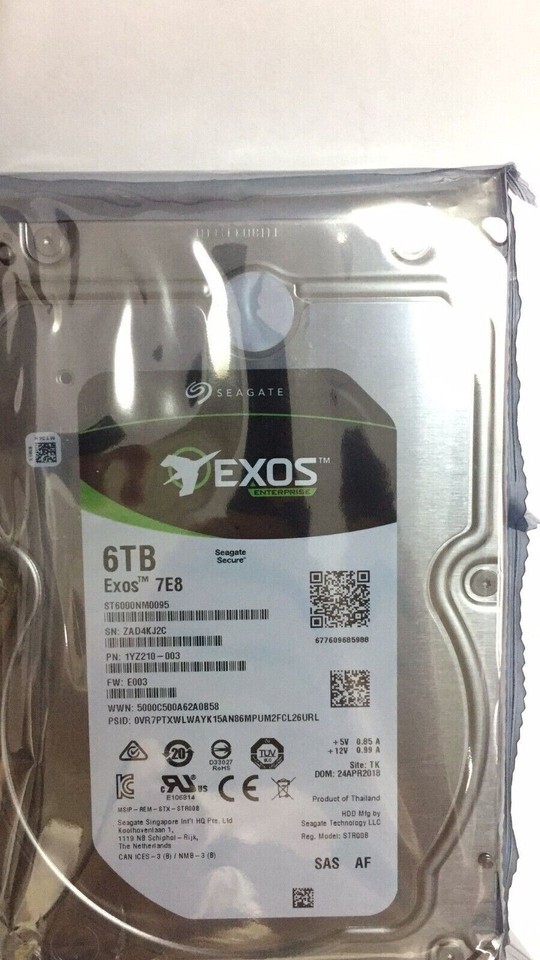 Seagate ST6000NM0095 Enterprise Capacity 3.5'' 7200 RPM HDD 6TB 512e ...