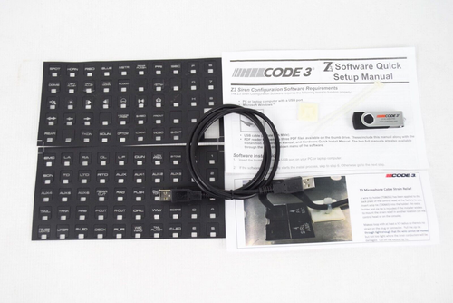 Code 3 Z3 Police Siren Label Insert Set Male To Male USB Cable and USB Software | eBay