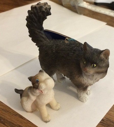 2 Rascal Cats-Siamese by Paradise & Big 3" Grey Furry Cat by Target | eBay