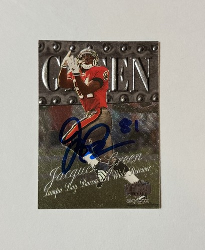 Jacquez Green TB Buccaneers Signed 1999 SkyBox Metal Universe Card #181 ...