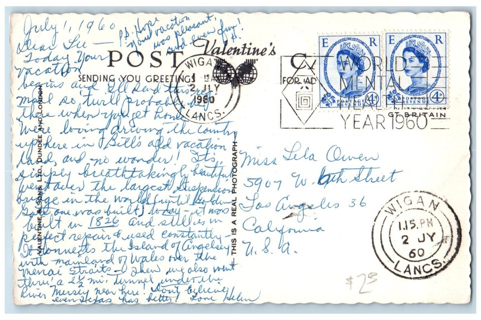 Llandudno Conwy Wales Postcard Aerial View Beach Scene 1960 RPPC Photo ...