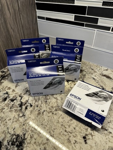 Epson T007 201 Genuine Black Ink Cartridge OEM Exp. 07 2018 5 SEALED ...