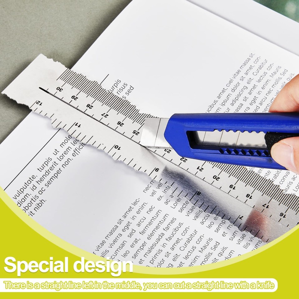 7 Pcs Metal Paper Tearing Ruler Deckle Edge Ruler Craft Ruler Stainless ...