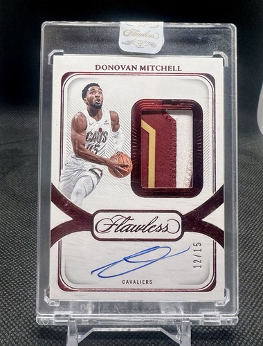 2023-24 Flawless Ruby Donovan Mitchell Game-Used 3-Color Patch AUTO /15 ...