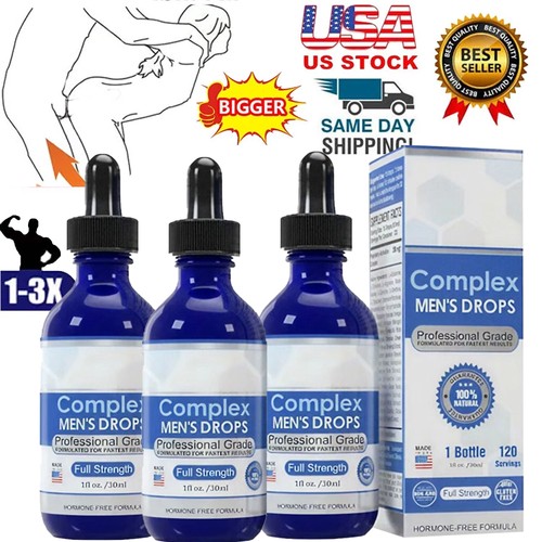 1-3X Complex Men's Drops Secret Drops for Strong Men,Male Supplement ...