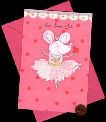 HTF Valentine Mouse Ballerina Tutu Pink - Valentine's Day Greeting Card ...