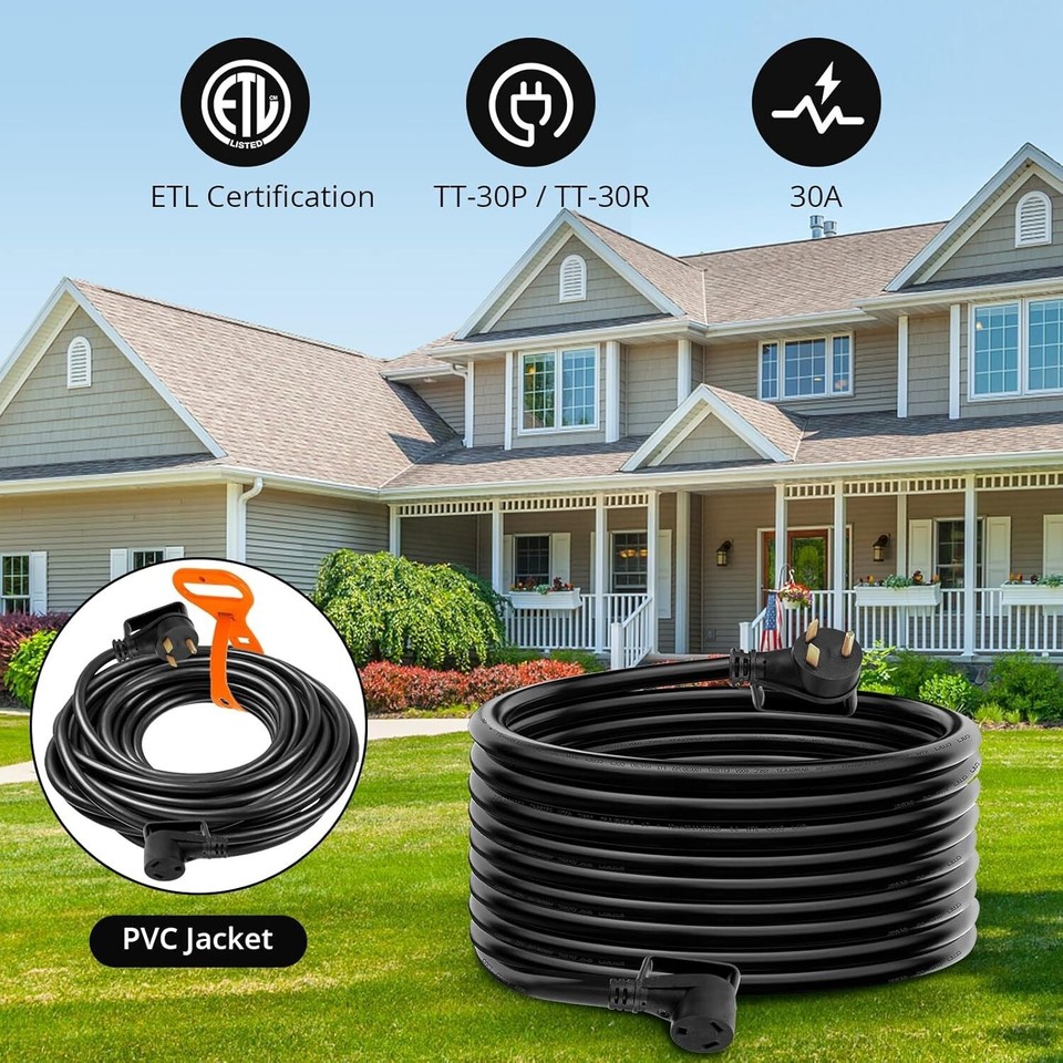 30 Amp 25/50/100 FT RV Extension Cord Waterproof Outdoor Power Cord STW ...