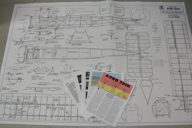 RCM Model Airplane Plans (RC): Avro 504K 48" 1/9 Scale for .20-30 ...