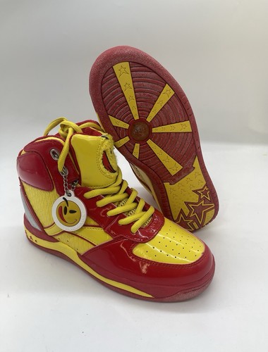 Yums Shoes Mens Reup Yellow Red Skater Y2K JNCO FUBU High Tops 90s Size ...