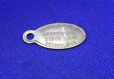 Vintage KEYCHAIN Fob DETROIT COMMONWEALTH Bank Tag 1930's Michigan | eBay