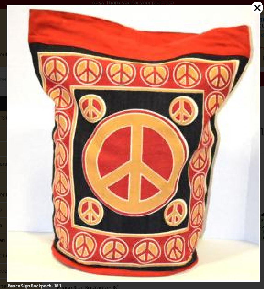 “hippie backpack” Peace Sign Backpack- 18"L | eBay