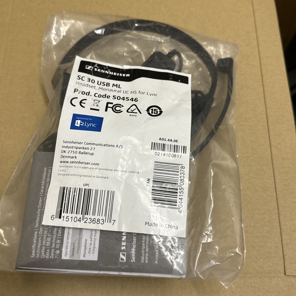 Sennheiser SC30 USB Monaural Microsoft Lync Headset - Black | eBay