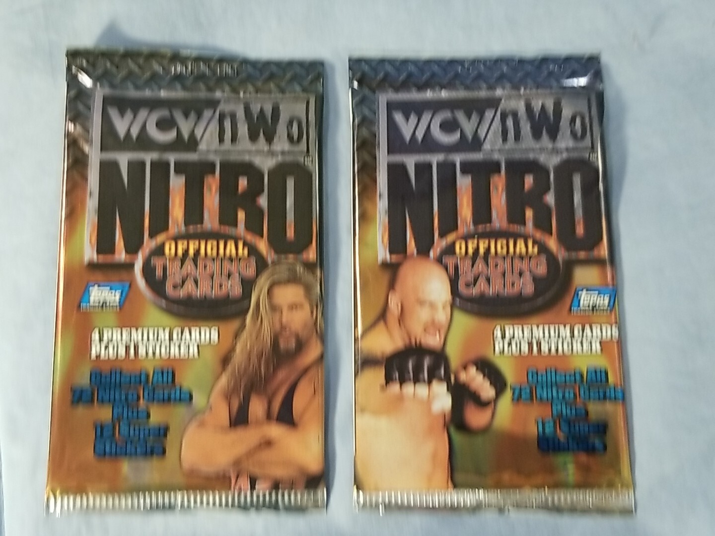 Lot of 2 Sealed packs 1999 Topps Trading Cards WCW/NWO Nitro Wrestling ...