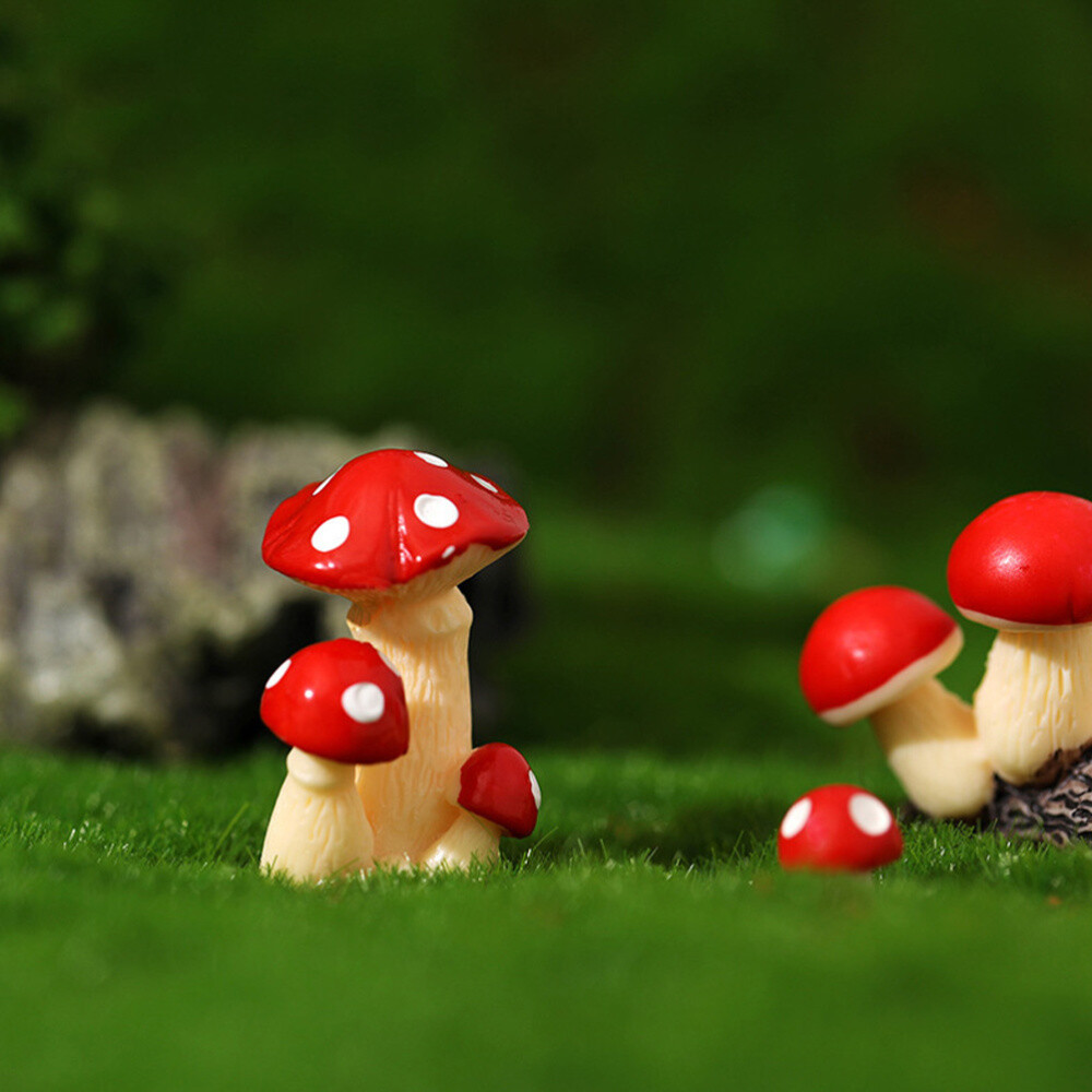 15 Pcs Mini Mushroom Ornament Statue Miniature Decoration Ornaments | eBay
