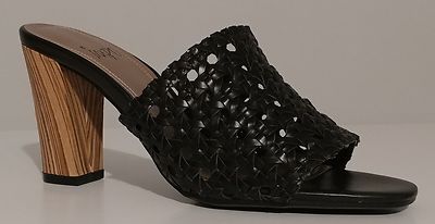 NEW!! IMPO Tashana Black Woven Sandals Mules 3" Heels Size 8M US 38M ...