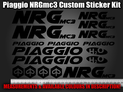 Piaggio NRG mc3 Custom Decals/Stickers in ALL COLOURS 50 70 125 172 180 ...