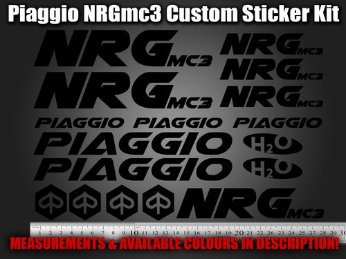 Piaggio NRG mc3 Custom Decals/Stickers in ALL COLOURS 50 70 125 172 180 ...