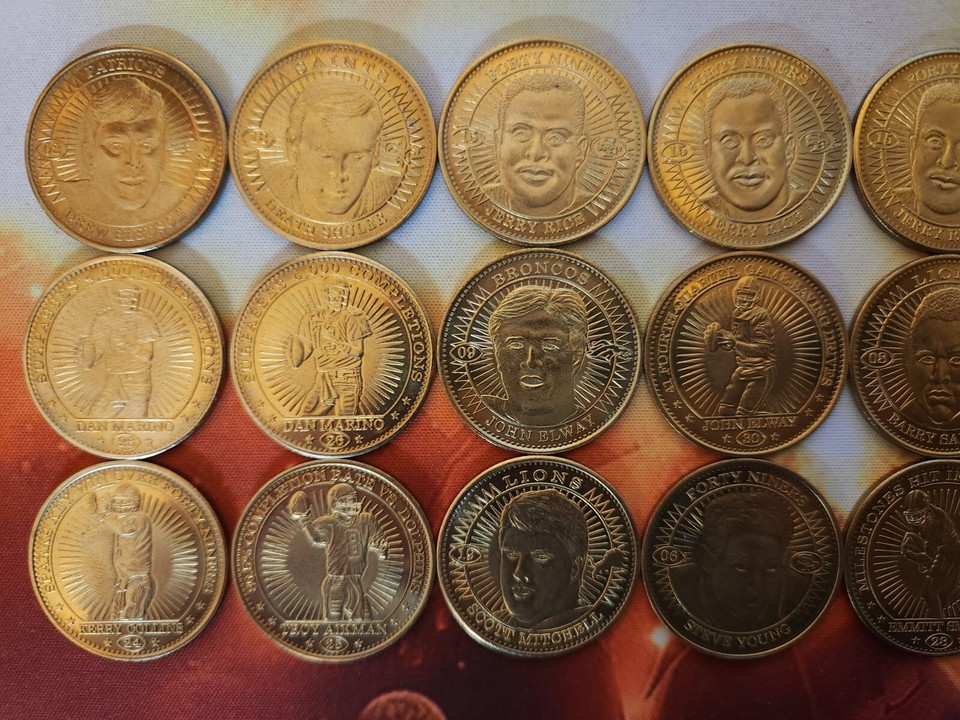 NFL Limited Edition 1997 Pinnacle NFL Collector Coins Lot of 23! SEE ...