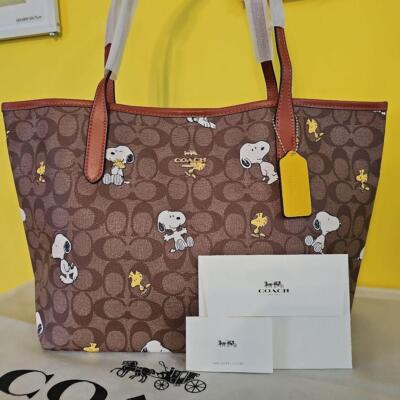 COACH x Peanuts Collaboration Tote bag CF-166 Khaki Redwood Multi from ...