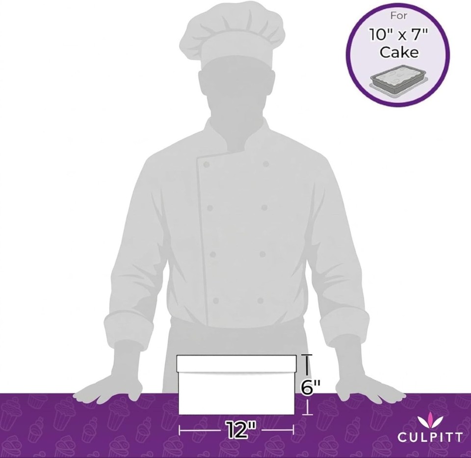 Culpitt 12'' X 9'' Cake Board & White Cake Box Combo, Oblong Silver ...