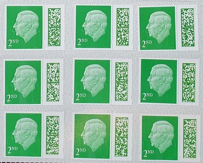 50 x 2nd SECOND CLASS STAMPS UNFRANKED GENUINE OFF PAPER WITH ORIGINAL ...