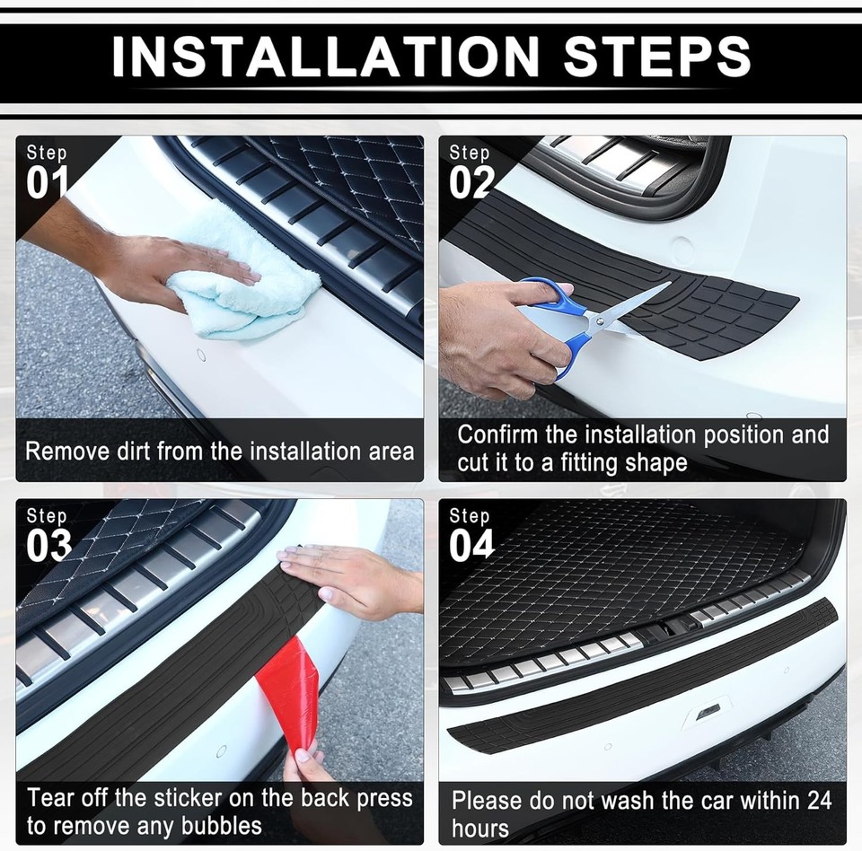 SINGARO Car Rear Bumper Protector, 41inch x3.4inch Car/SUV Universal ...