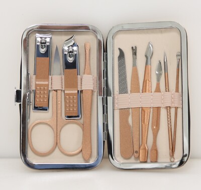 10 pcs Manicure / Pedicure Set Personal Care Grooming Kit with travel ...
