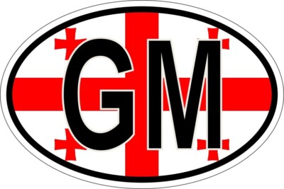 Sticker oval flag vinyl country code GE georgia | eBay Australia