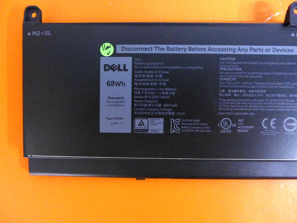 Genuine Dell Precision 7550 7750 68Wh Laptop Battery C903V | eBay