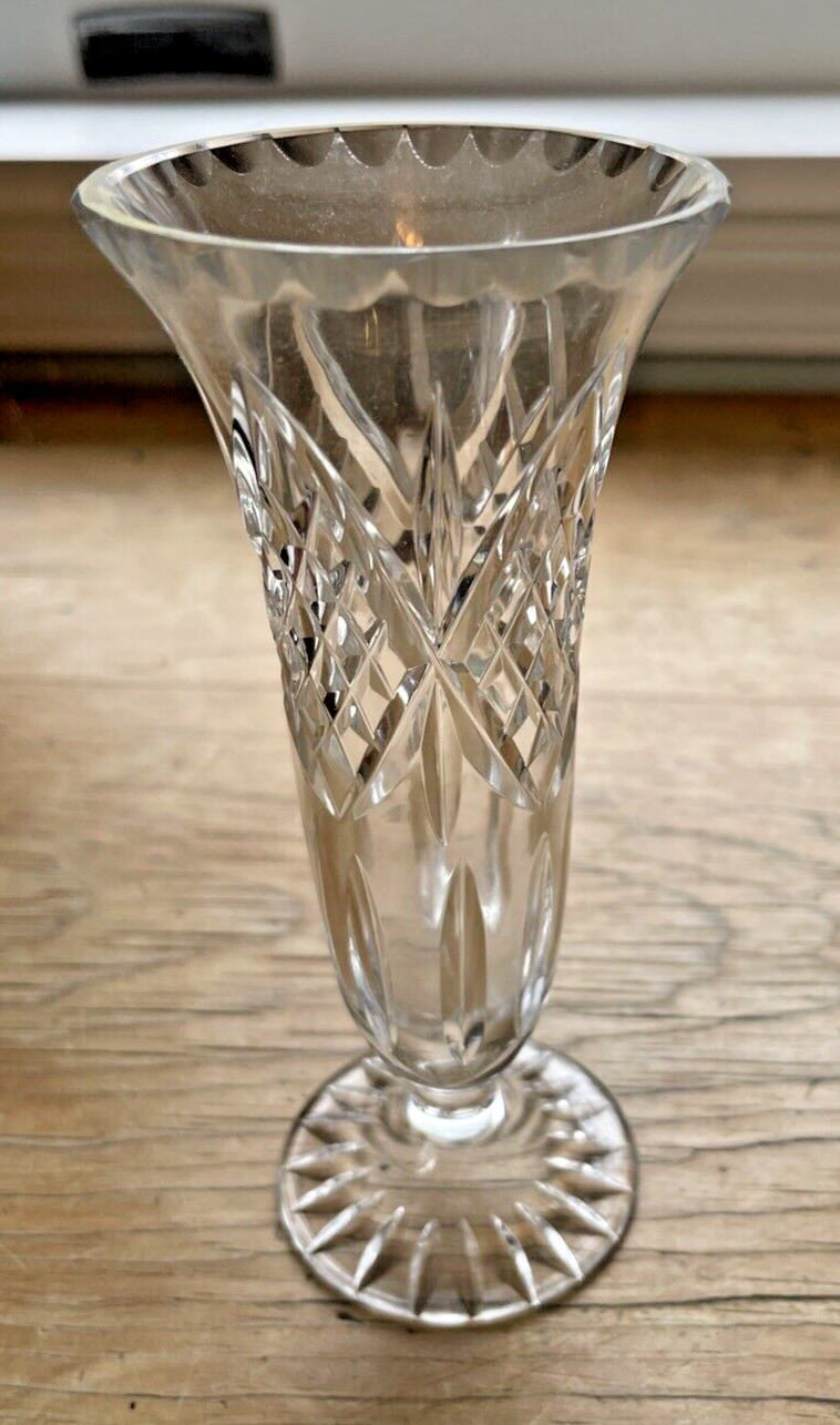 Vintage Webb Corbett Crystal Cut Glass Fluted Flower Vase 6.5" | eBay