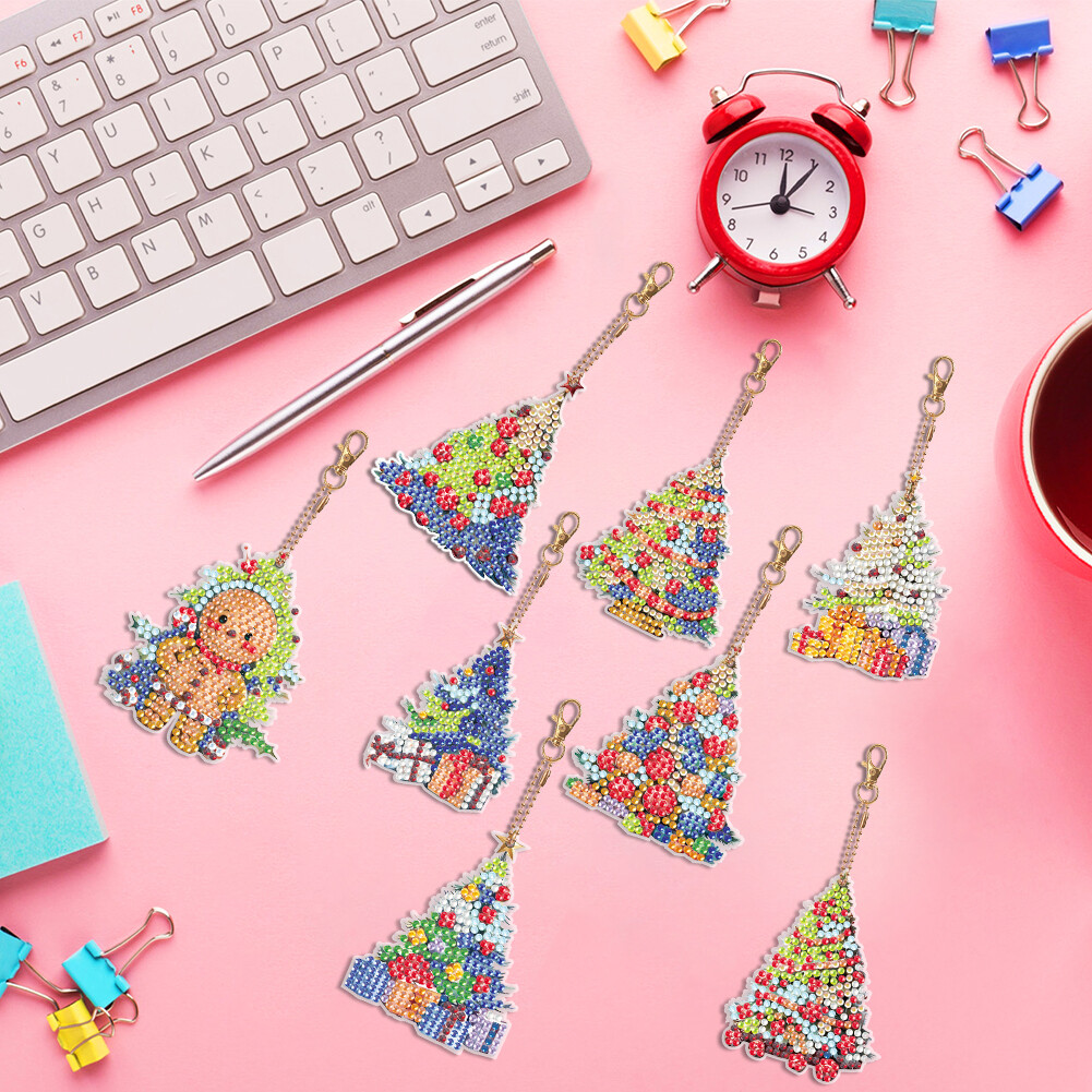 8PCS Double Sided Special Shape Diamond Art Keyring (Christmas Tree) | eBay