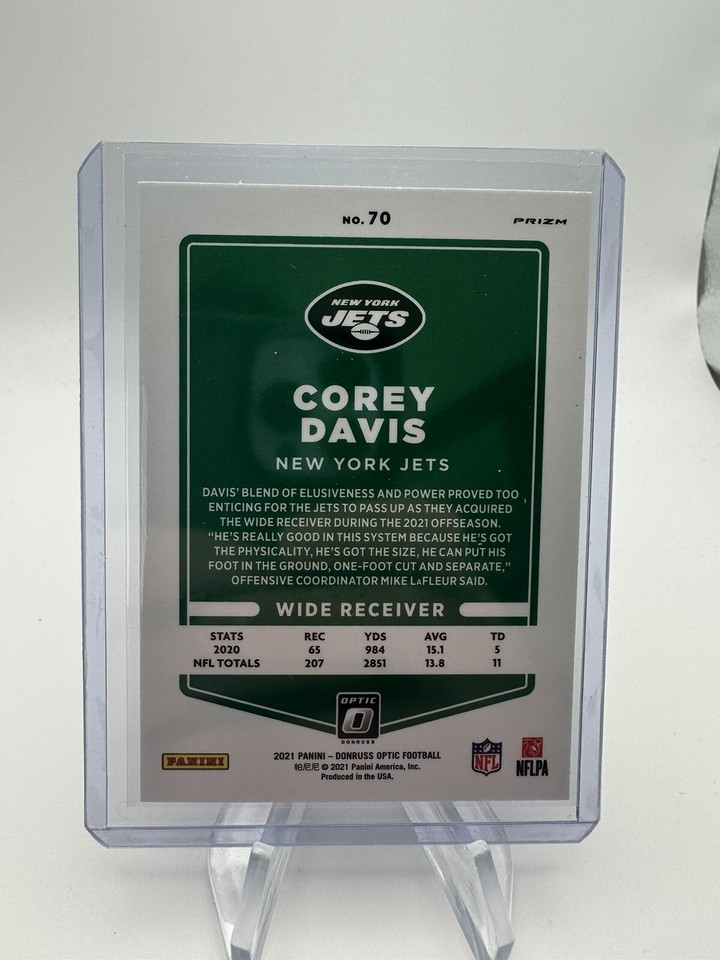 2021 Donruss Optic Corey Davis Rocket Emoji Prizm SSP New York Jets #70 ...