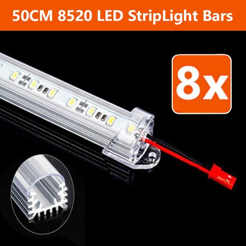 8x 50CM 12V 8520 LED Strip Light Bar Dimmable Caravan 4WD Camping Boat ...