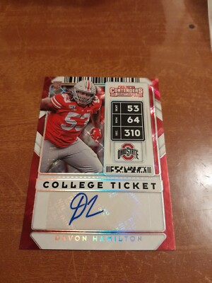 DAVON HAMILTON 2020 PANINI CONTENDERS AUTO AUTOGRAPH #D 15/15 OHIO ...