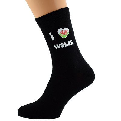 I Love Wales Flag Design Mens Black Socks UK Size 5-12 - X6N071 | eBay UK