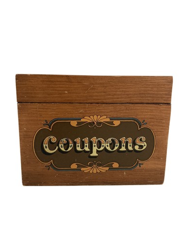 Vintage Wood Coupon Box Retro Wooden Storage Box | eBay
