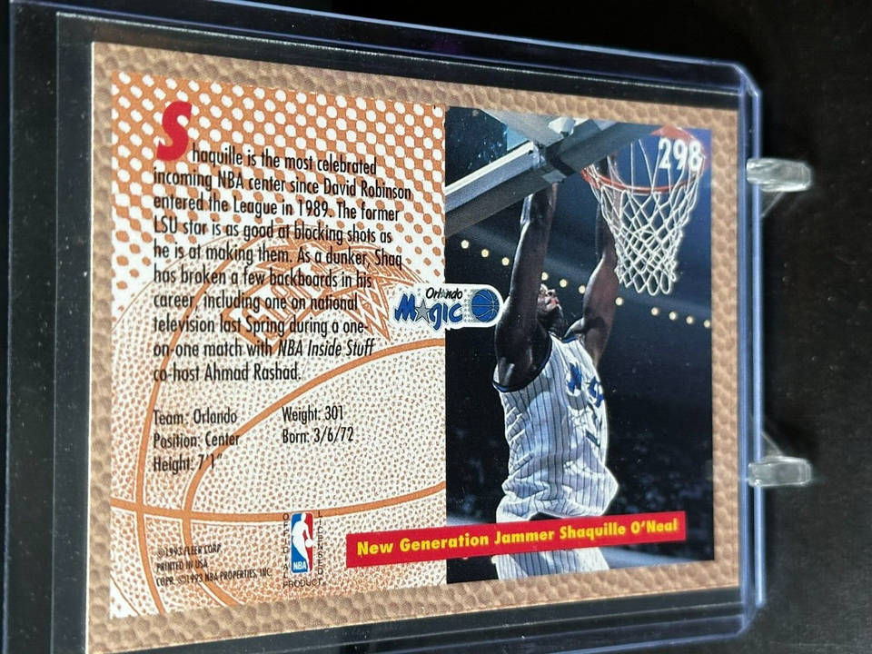 92-93 #298 Shaquille O'Neal Slam Dunk New Generation Jammer Card Fleer ...