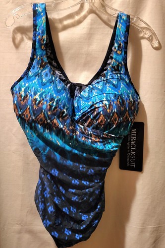 16W Miraclesuit Geometric Gold Blue Sunset Cay Escape NEW ships free | eBay