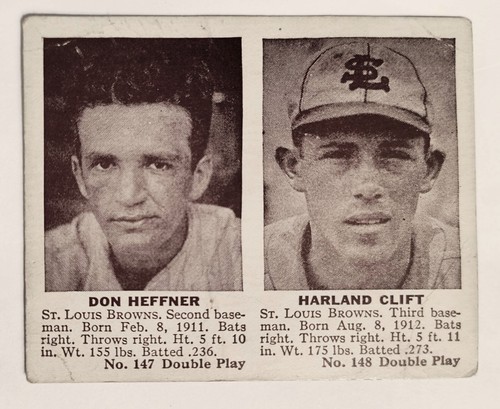 1941 Double Play Don Heffner #147 Harland Clift #148 Baseball Good ...
