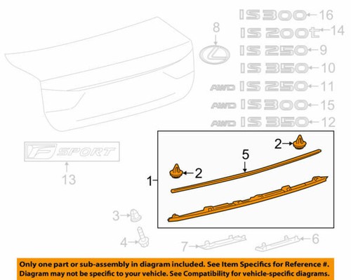 76801-53090-A0 Toyota Garnish sub-assy, luggage compartment door ...