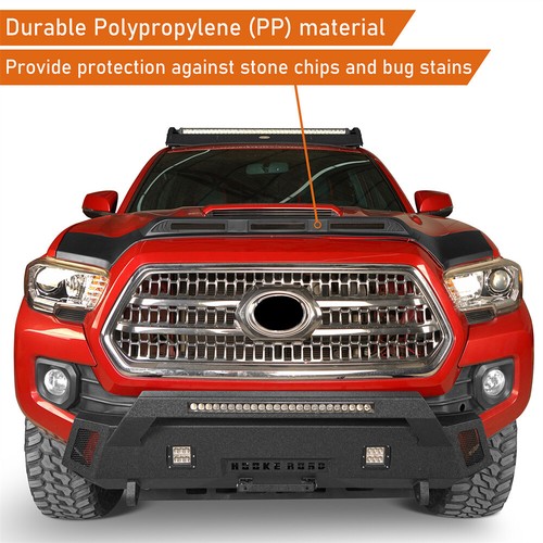 Hood Edge Protector Stone Guard w/ Amber LED Lights for Toyota Tacoma ...