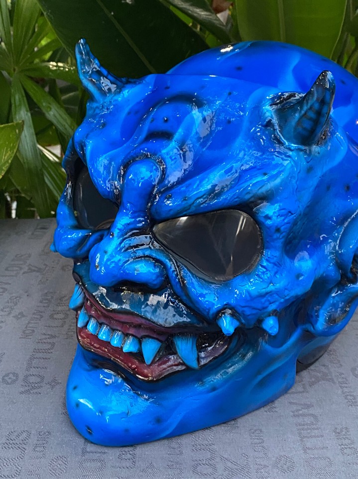 Hellboy Motorcycle Helmet Demon Custom Skull Helmet 3D Monster Skull ...