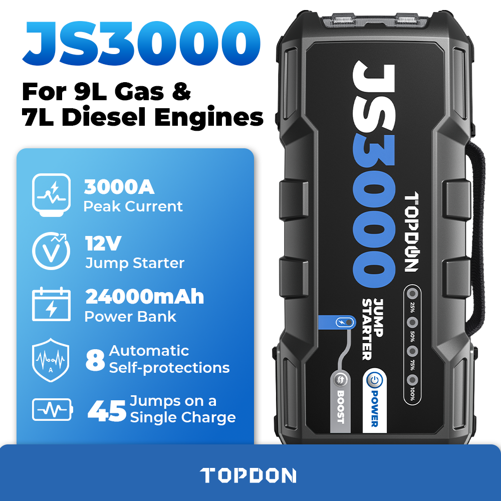 TOPDON JumpSurge3000 JS3000 3000A USB Car Jump Starter Booster Pack ...