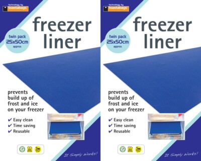4x Freezer Drawer Shelf Defrost Liners Mats - Prevents Build Up Ice ...