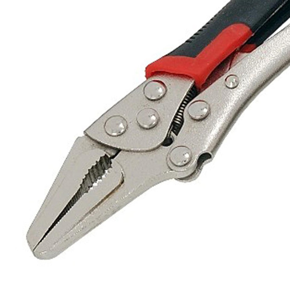 Mini Locking Pliers Set Soft Grip Handles Curved Jaw / Long Nose / C ...