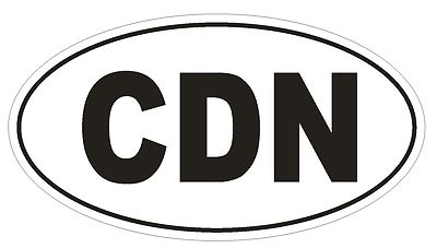 CDN Canada Country Code Oval Bumper Sticker or Helmet Sticker D965 ...